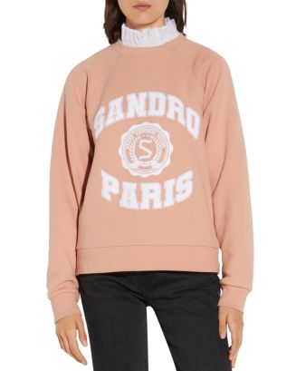 Sandro Blason Ruffled Collar Layered-Look Sweatshirt | Bloomingdale's