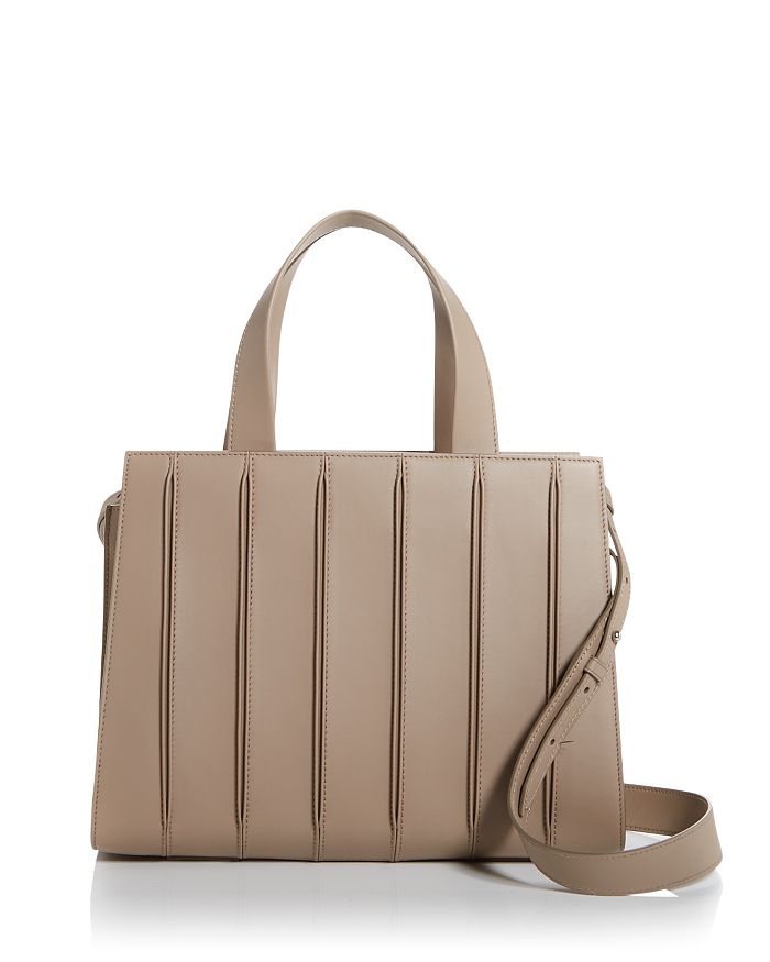 Max Mara Pleated Leather Top Handle Shoulder Bag | Bloomingdale's