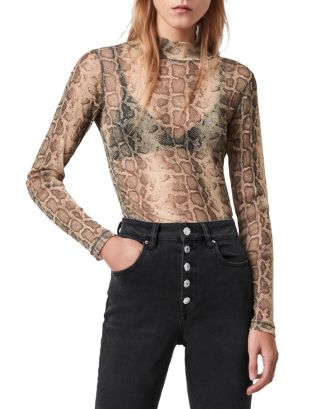 ALLSAINTS Francesco Snake Print Top | Bloomingdale's