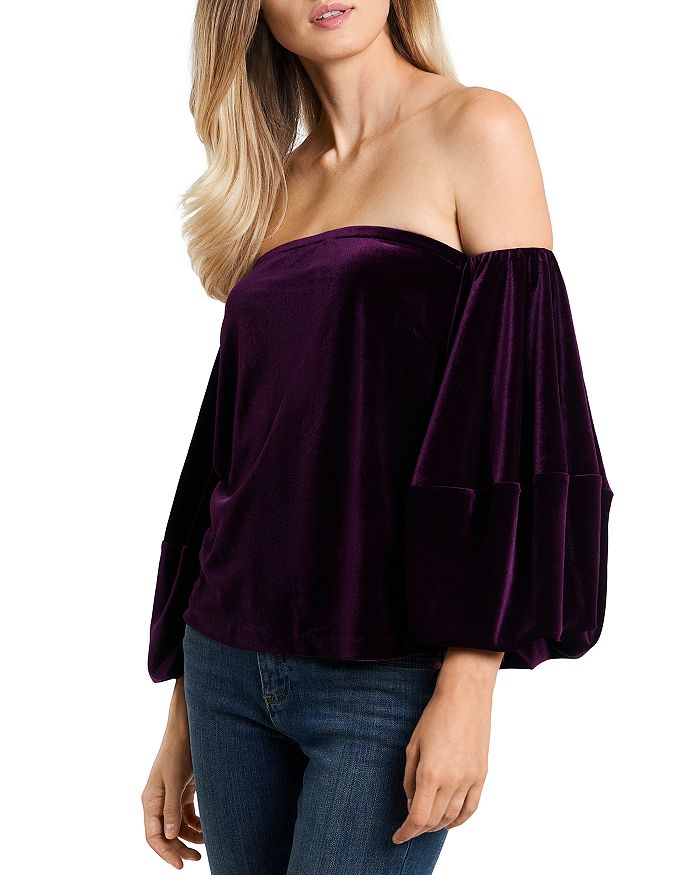 1.STATE Velvet Off-The-Shoulder Top | Bloomingdale's