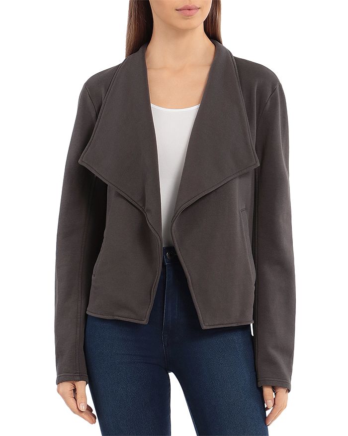 Bagatelle French Terry Draped Collar Jacket | Bloomingdale's
