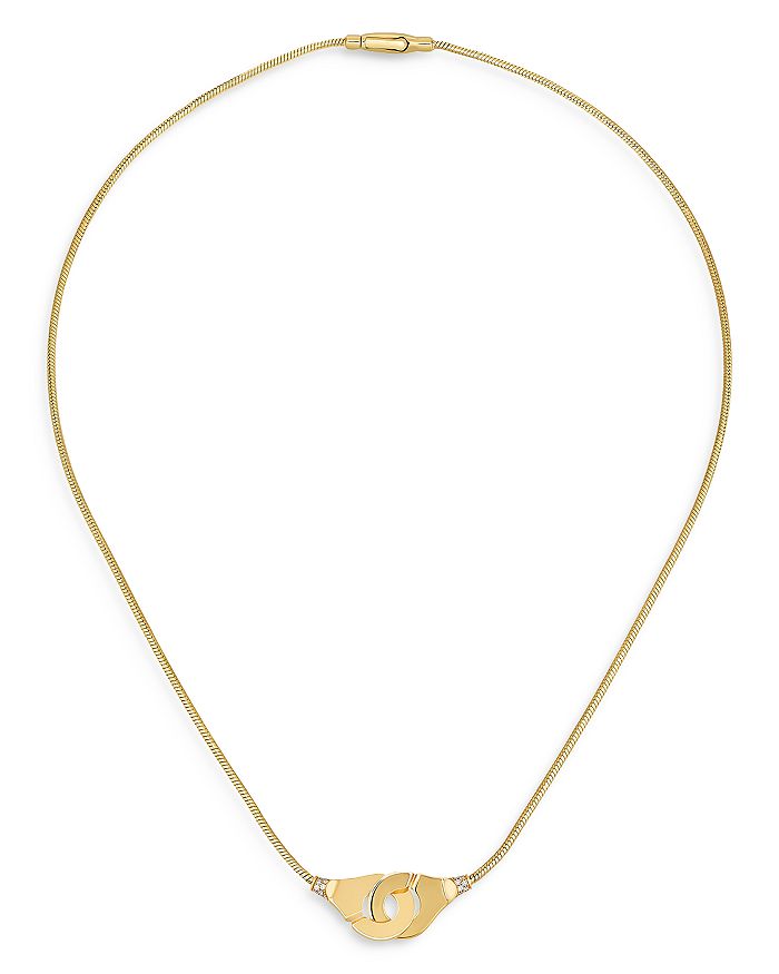 Dinh Van 18K Yellow Gold Menottes Diamond Accent Necklace, 17 ...