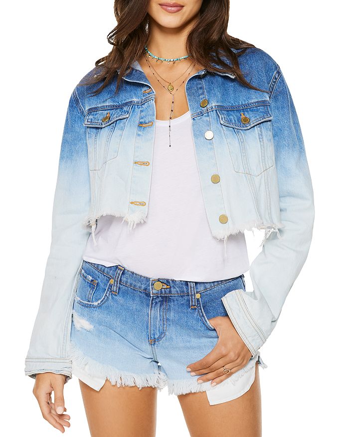 Ramy Brook Devon Ombré Denim Cropped Jacket | Bloomingdale's