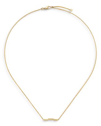 Gucci 18K Yellow Gold Link To Love Bar Necklace, 17.7" | Bloomingdale's