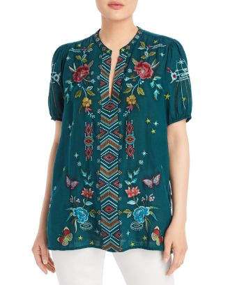 Johnny Was Cara Embroidered Cotton Top | Bloomingdale's