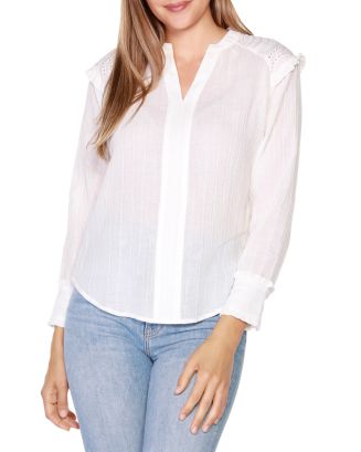 Belldini Ruffle Trim Long Sleeve Blouse | Bloomingdale's