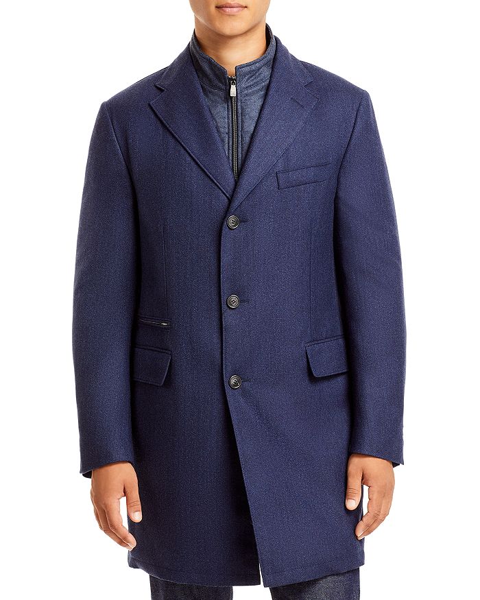Corneliani Wool Herringbone Removable Bib Topcoat | Bloomingdale's