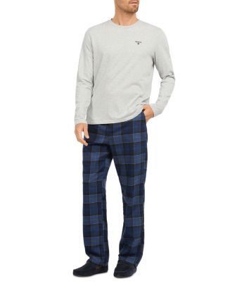 Barbour Doug Cotton Blend Solid Pajama Tee & Tartan Pajama Pants Set ...