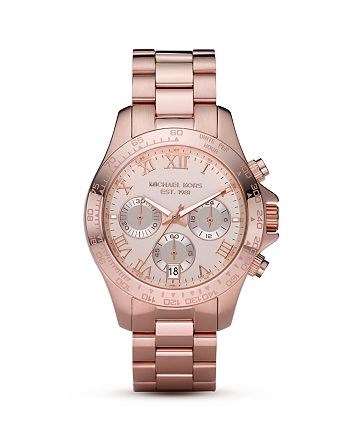Michael Kors Round Rose-Gold Tone Watch, 38mm | Bloomingdale's