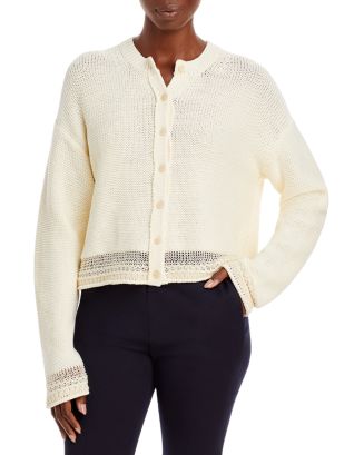 Theory Open Knit Trim Cardigan | Bloomingdale's