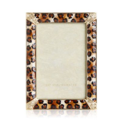 Jay Strongwater Leopard Spotted Pave Corner Frame, 4" x 6" | Bloomingdale's