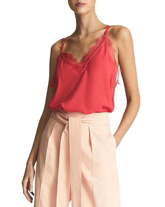 REISS Opal Lace Detail Cami Top | Bloomingdale's