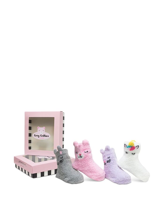 Trumpette Girls' Cozy Critters Socks, Set of 4 - Baby | Bloomingdale's