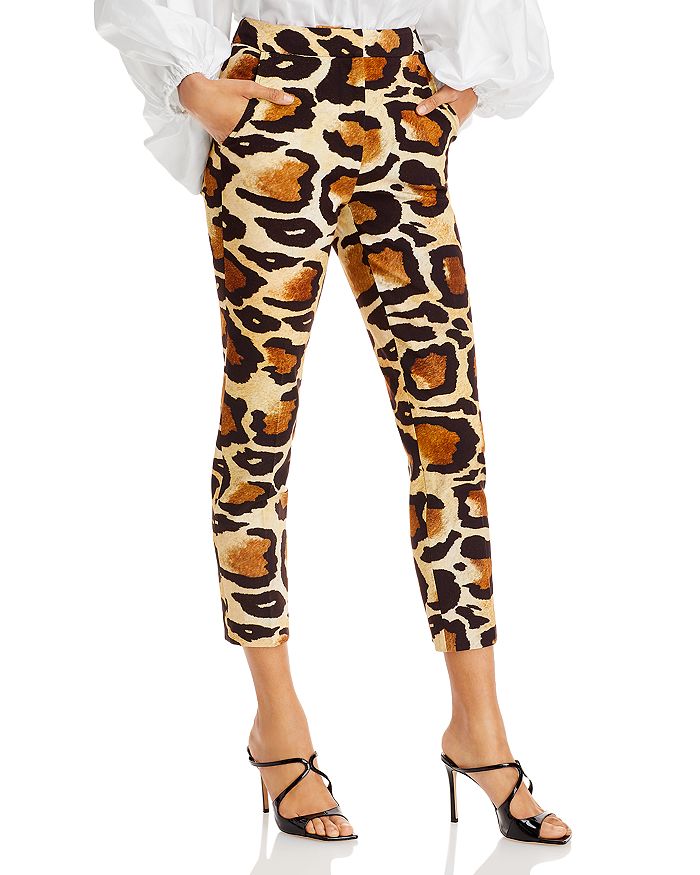 Sergio Hudson Animal Print Cigarette Pants | Bloomingdale's