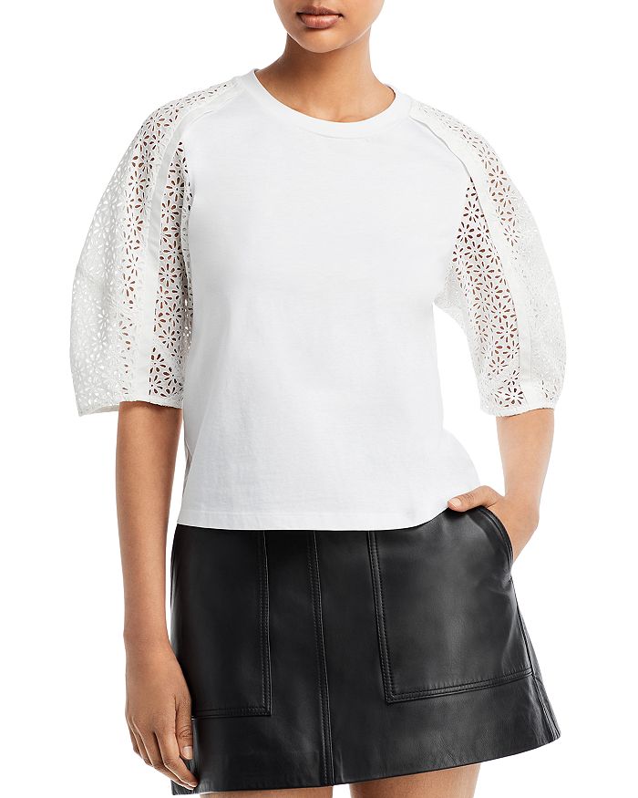 3.1 Phillip Lim Broderie Anglaise Combo Tee | Bloomingdale's