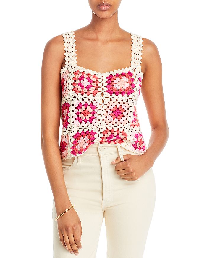 FORE Crochet Cropped Tank Top | Bloomingdale's