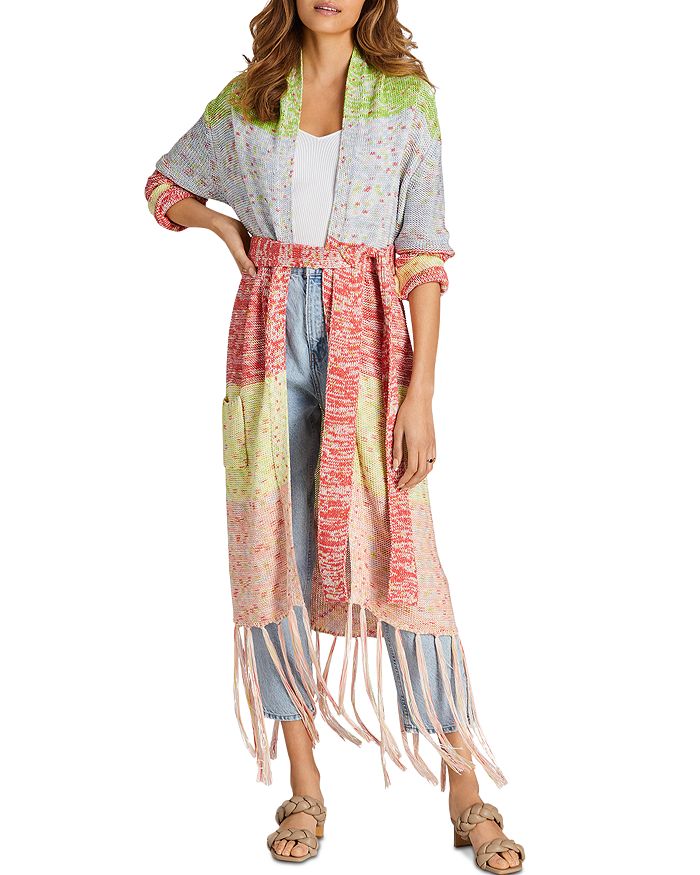 525 Long Color Block Cardigan | Bloomingdale's