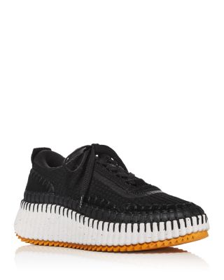 Click here for Chloe Womens Nama Woven Platform Low Top Sneakers prices