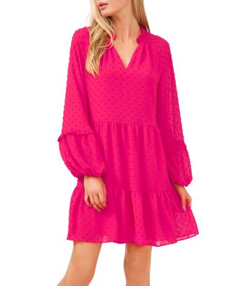 CeCe Clip Dot Ruffled Mini Dress | Bloomingdale's