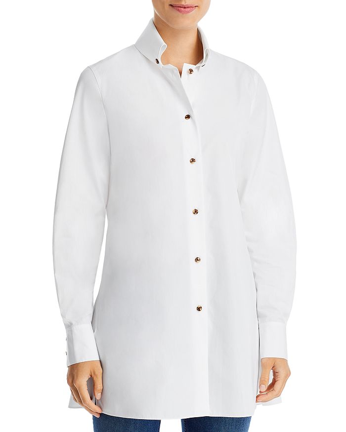 Lafayette 148 New York Fold Collar Blouse | Bloomingdale's