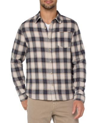 Liverpool Los Angeles Overdyed Plaid Flannel Shirt | Bloomingdale's
