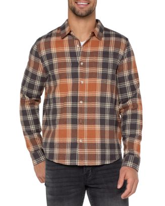 Liverpool Los Angeles Overdyed Plaid Flannel Shirt | Bloomingdale's