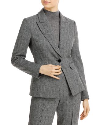 T Tahari Herringbone Notch Collar Blazer | Bloomingdale's