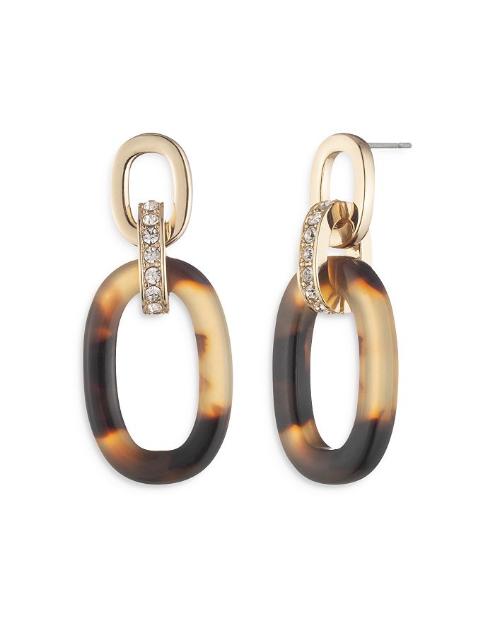 Ralph Lauren Pavé & Tortoise Link Drop Earrings in Gold Tone | Bloomingdale's