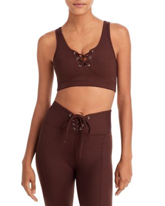 Year of Ours Ribbed Football Lace Up Sports Bra | Bloomingdale's