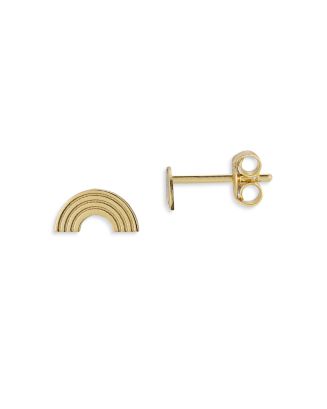 Moon & Meadow Rainbow Arch Stud Earrings in 14K Yellow Gold | Bloomingdale's
