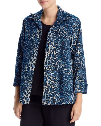 Caroline Rose A Line Leopard Print Jacket | Bloomingdale's
