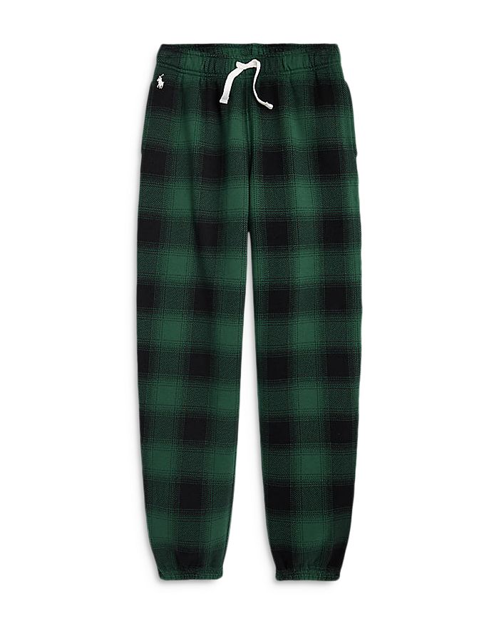 Ralph Lauren Girls' Plaid Fleece Sweatpants - Big Kid | Bloomingdale's
