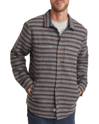 Marine Layer Striped Snap Shacket | Bloomingdale's