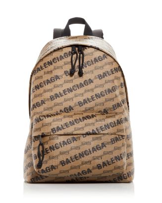 Balenciaga Signature Monogram Logo Medium Coated Canvas Backpack ...