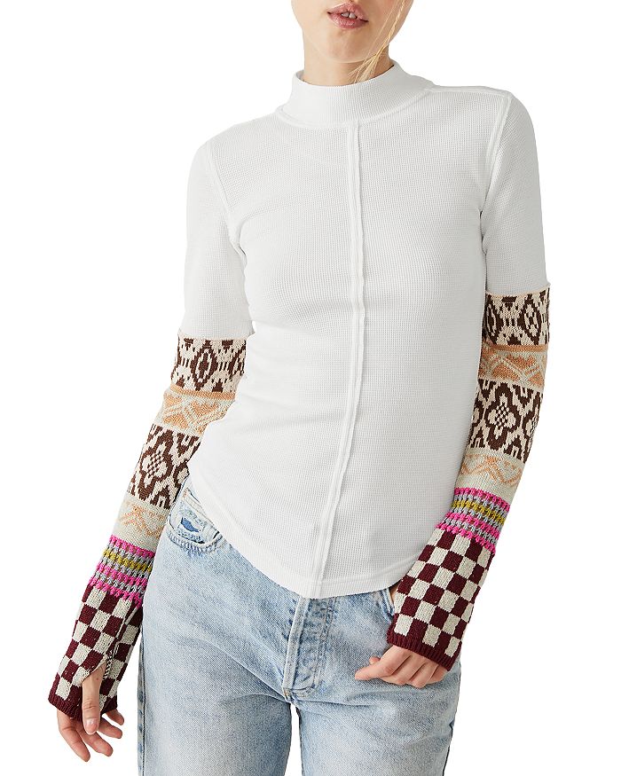 Free People Gorgeous Cuff Mock Neck Top | Bloomingdale's