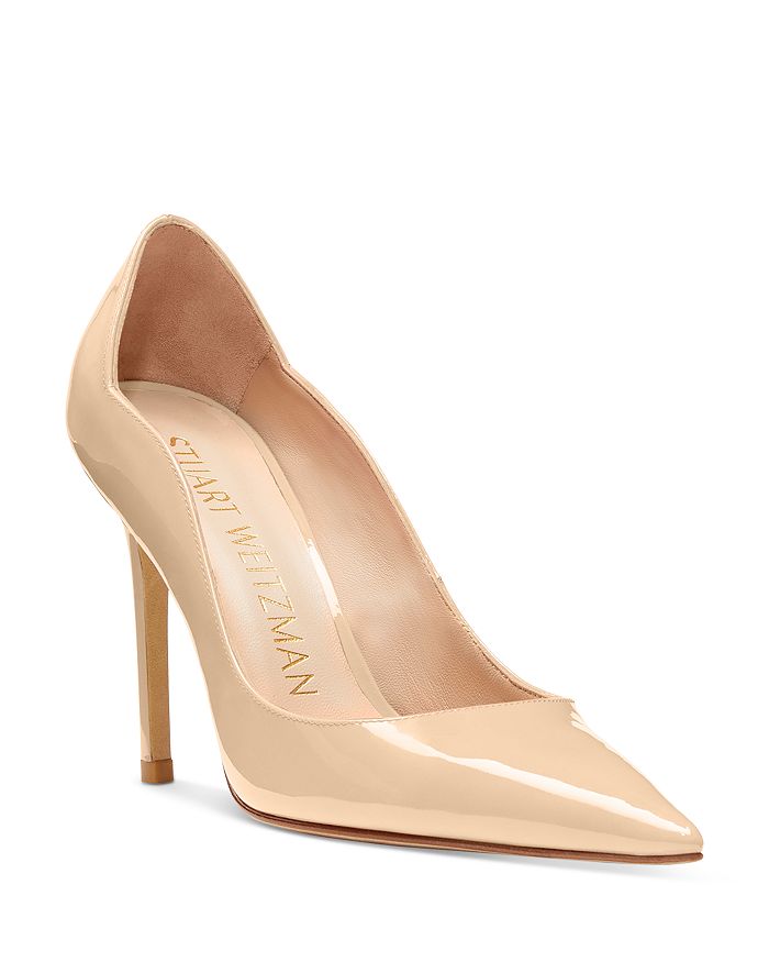 Stuart Weitzman Women's Stuart Pointed Toe Scalloped Edge High Heel ...