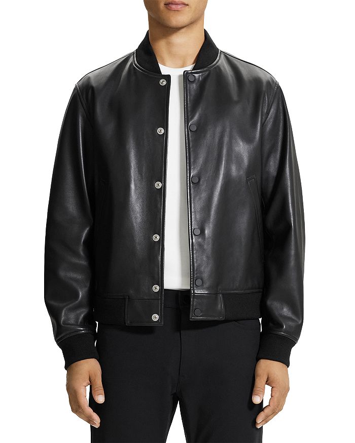 Theory Varsity Leather Bomber Jacket | Bloomingdale's