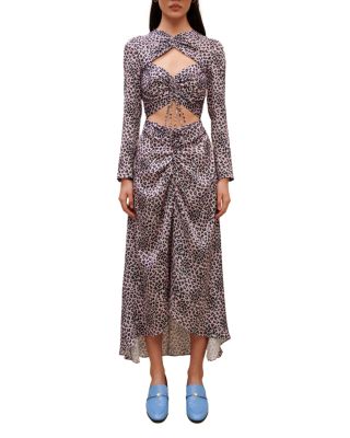 Maje Rave Cutout Leopard Print Maxi Dress | Bloomingdale's