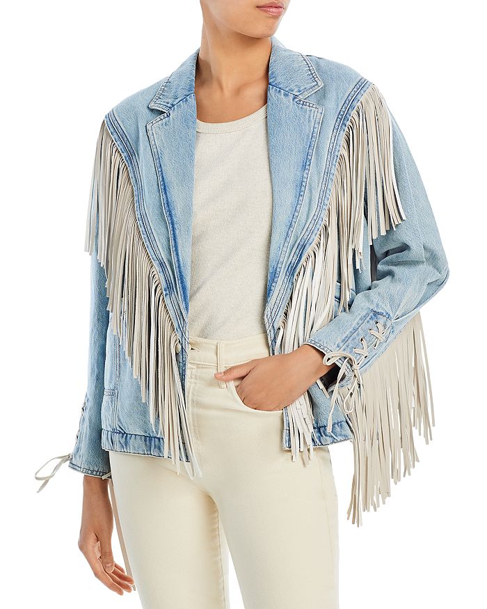 BLANKNYC Fringed Denim Jacket | Bloomingdale's BLANKNYC Fringed Denim Jacket | Bloomingdale's