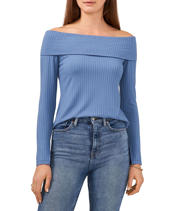 1.STATE Ribbed Off-the-Shoulder Top | Bloomingdale's