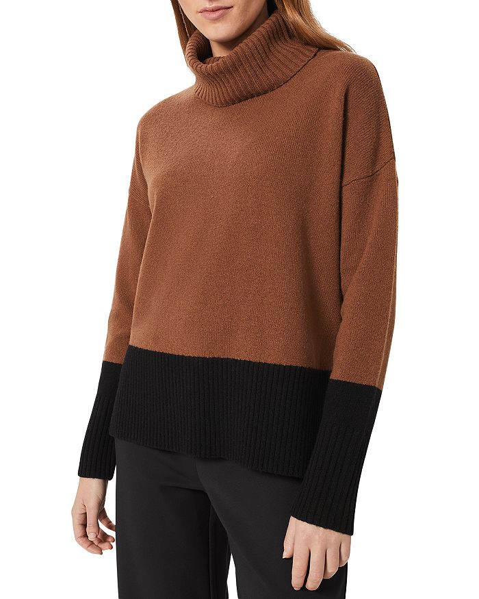 HOBBS LONDON Melodie Color Blocked Roll Neck Sweater | Bloomingdale's