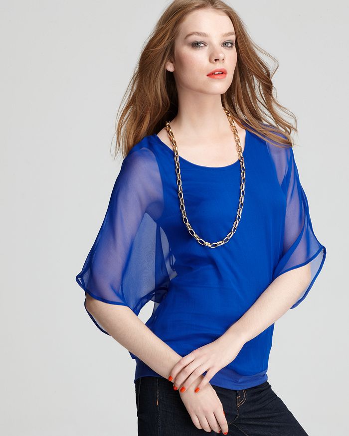 Red Haute Top - Chiffon with Tank | Bloomingdale's