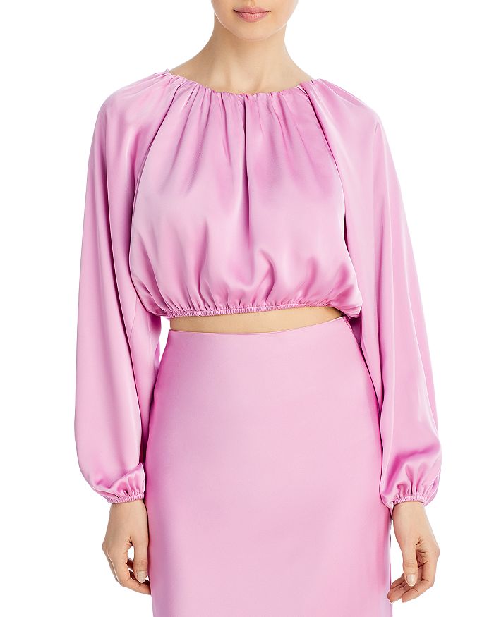 Lucy Paris Amethyst Pleated Balloon Sleeve Top | Bloomingdale's