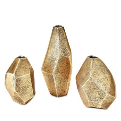 Global Views Geo Vases in Antique Brass, Set of 3 | Bloomingdale's