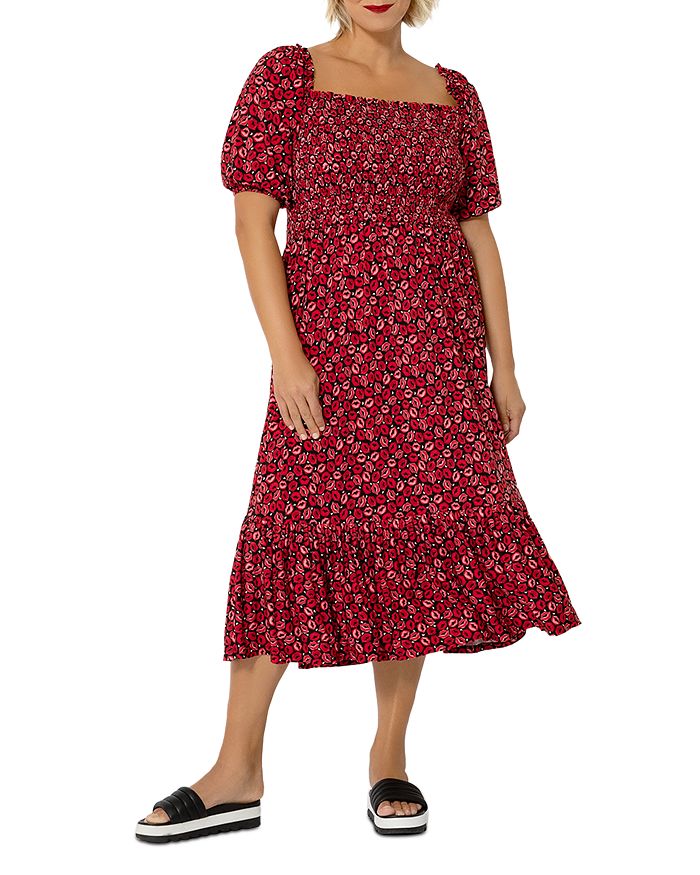 Leota Plus Kelly Lips Print Midi Dress | Bloomingdale's