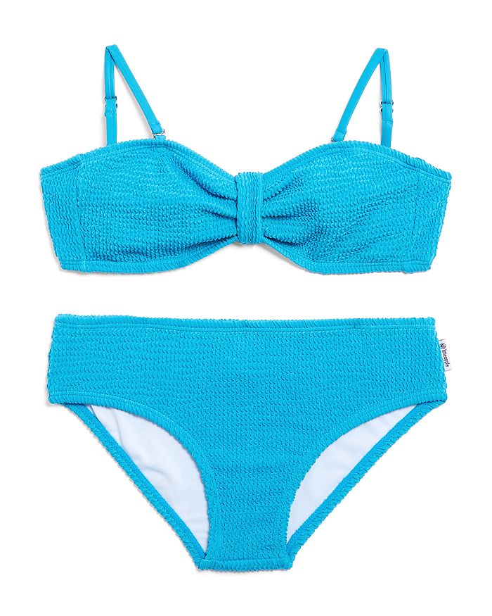 Limeapple Girls' Georgia Crinkle Bandeau Two Piece Swimsuit Set - Big ...