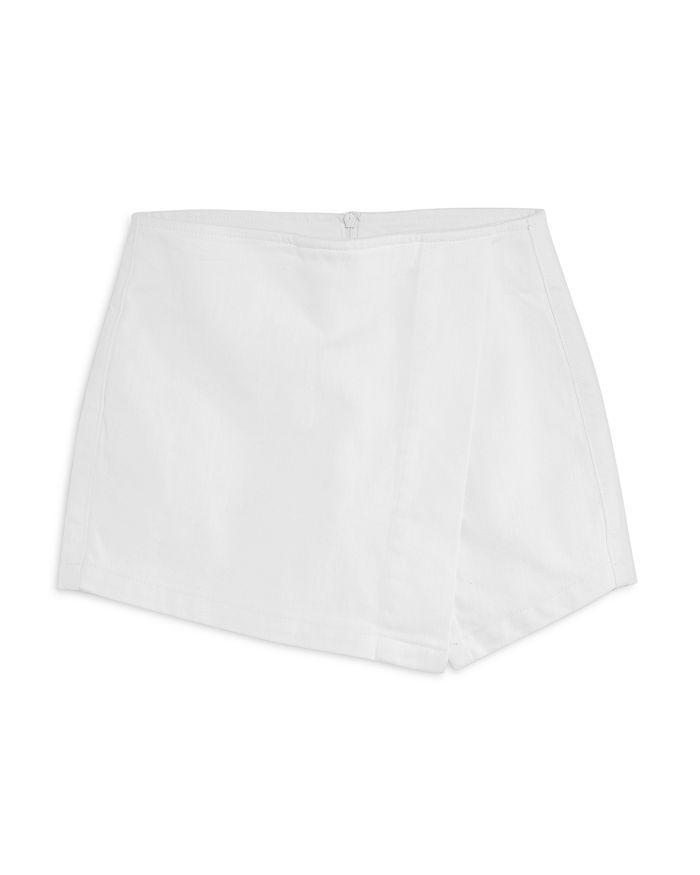 AQUA Girls' Asymmetrical White Denim Skort - Big Kid | Bloomingdale's