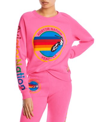 Aviator Nation Rainbow Stripe Graphic Sweatshirt | Bloomingdale's