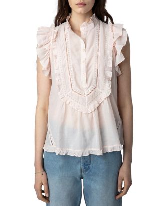 Zadig & Voltaire Tama Ruffled Top | Bloomingdale's