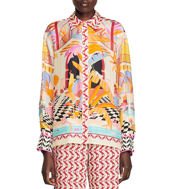 Sandro Paule Printed Silk Shirt | Bloomingdale's